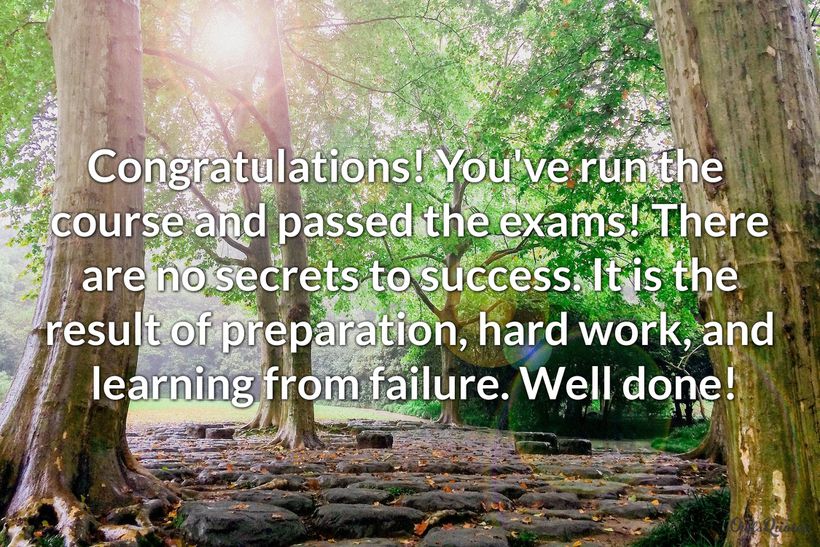 29 Words of congratulations for passing exams