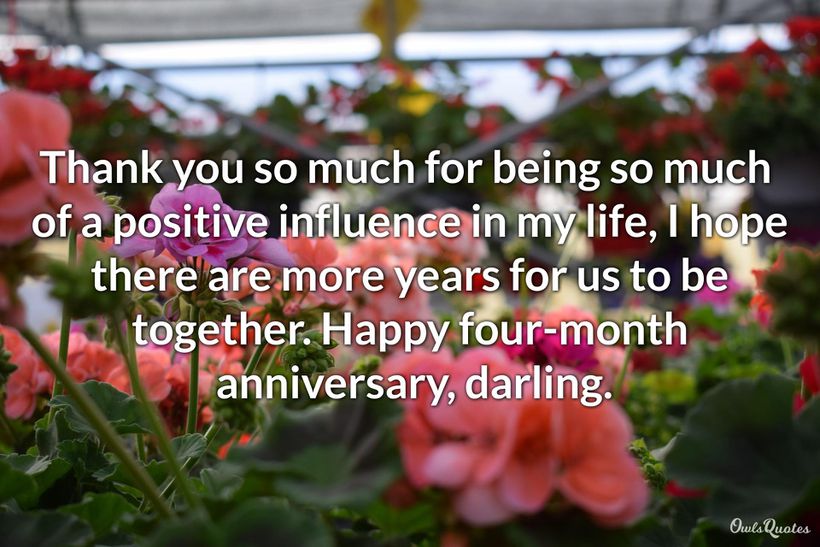 30 Romantic Happy 4 Months Anniversary Messages and Wishes