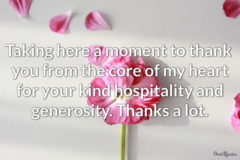 30 Thank You for Your Hospitality and Generosity Messages