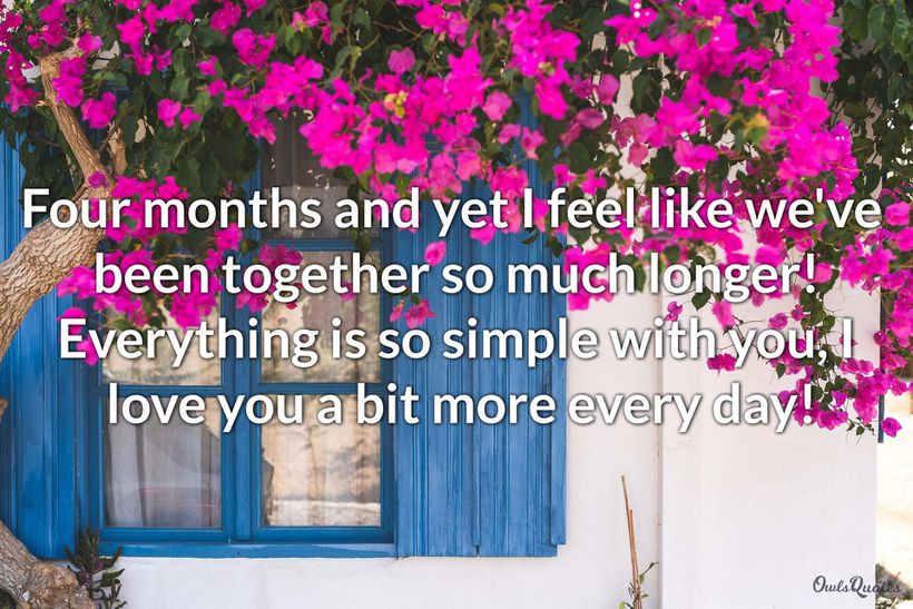 30 Romantic Happy 4 Months Anniversary Messages and Wishes