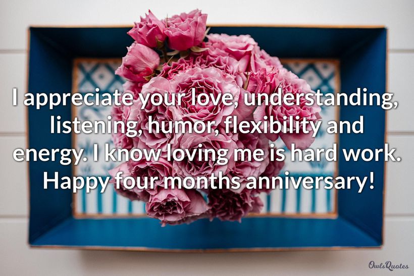 30 Romantic Happy 4 Months Anniversary Messages and Wishes
