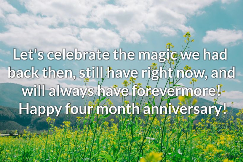 30 Romantic Happy 4 Months Anniversary Messages and Wishes