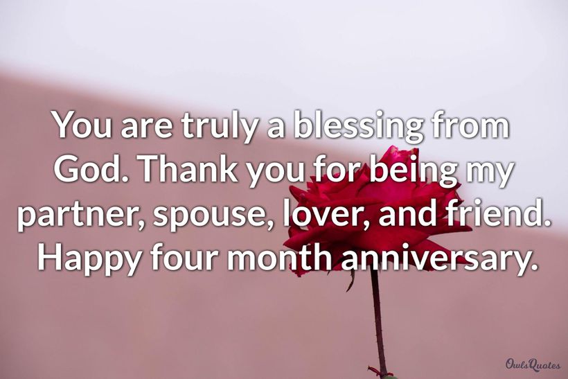 30 Romantic Happy 4 Months Anniversary Messages and Wishes
