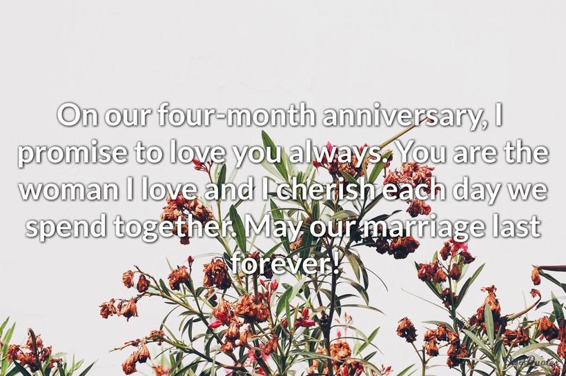 30 Romantic Happy 4 Months Anniversary Messages and Wishes