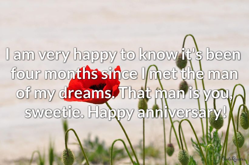 30 Romantic Happy 4 Months Anniversary Messages and Wishes