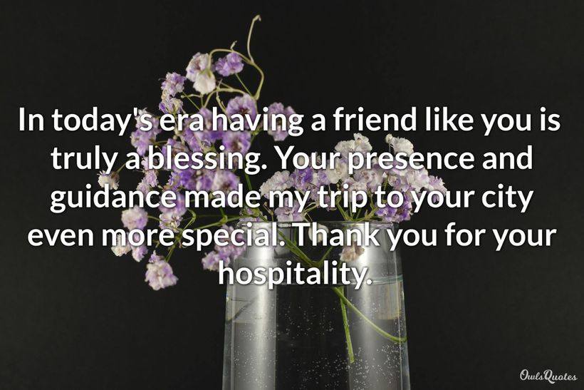 30 Thank You for Your Hospitality and Generosity Messages