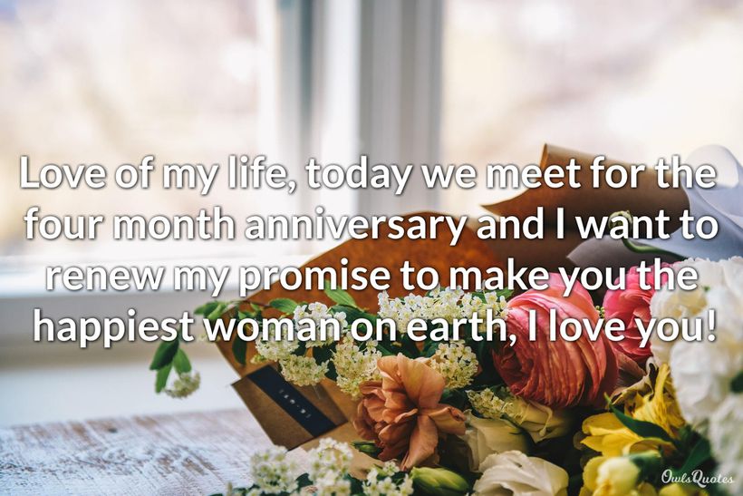 30 Romantic Happy 4 Months Anniversary Messages and Wishes