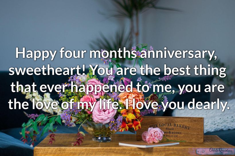 30 Romantic Happy 4 Months Anniversary Messages and Wishes