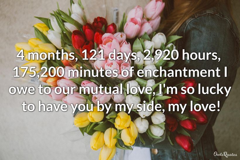 30 Romantic Happy 4 Months Anniversary Messages and Wishes